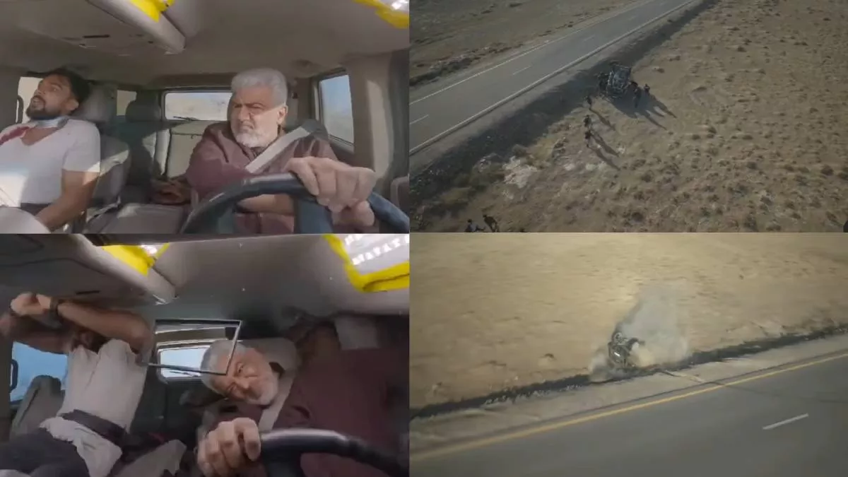 South Actor Ajith Kumar Car Accident Stunt Video Viral